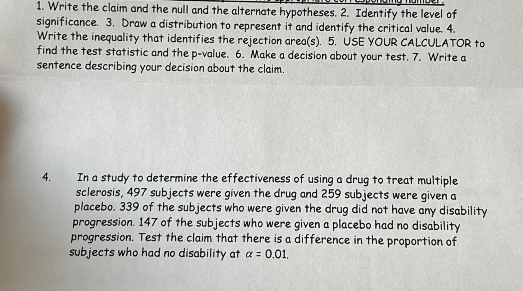 Solved Write the claim and the null and the alternate | Chegg.com