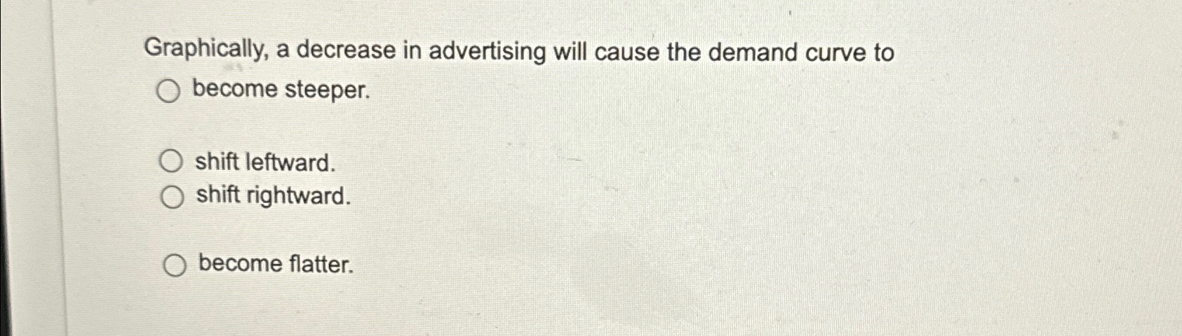 Solved Graphically, a decrease in advertising will cause the | Chegg.com