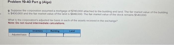Solved d. What is the corporation's adjusted tax basis in | Chegg.com