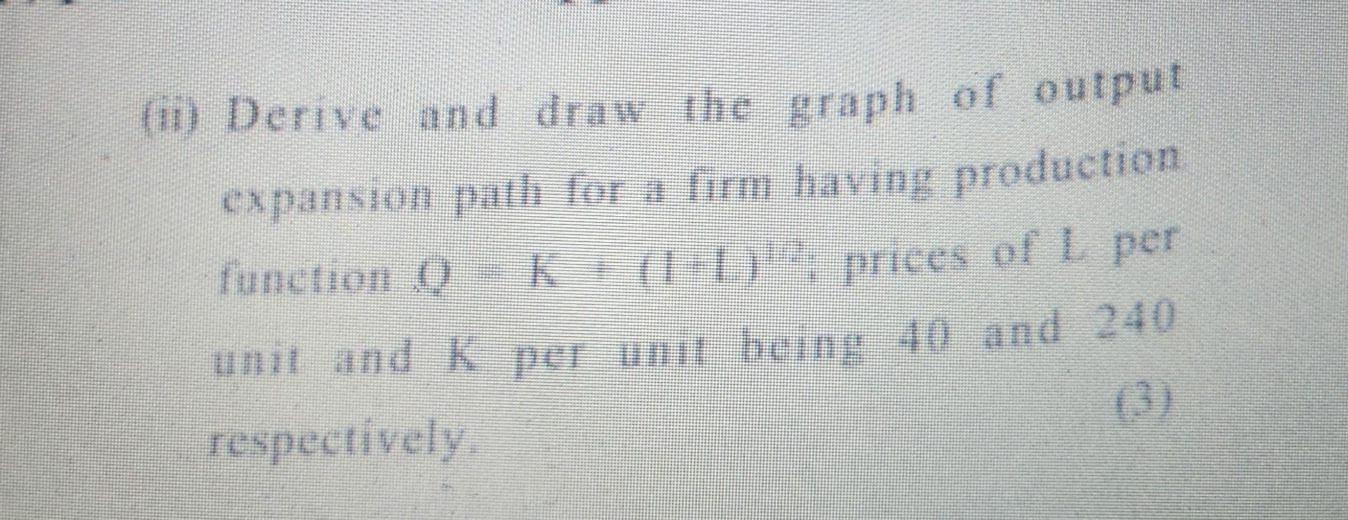 Solved ii) Derive and draw the graph of output expansion | Chegg.com