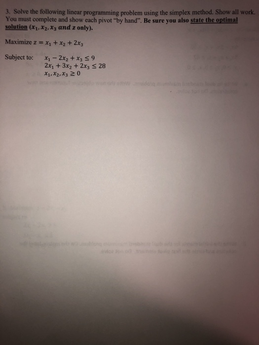 Solved 3. Solve the following linear programming problem | Chegg.com