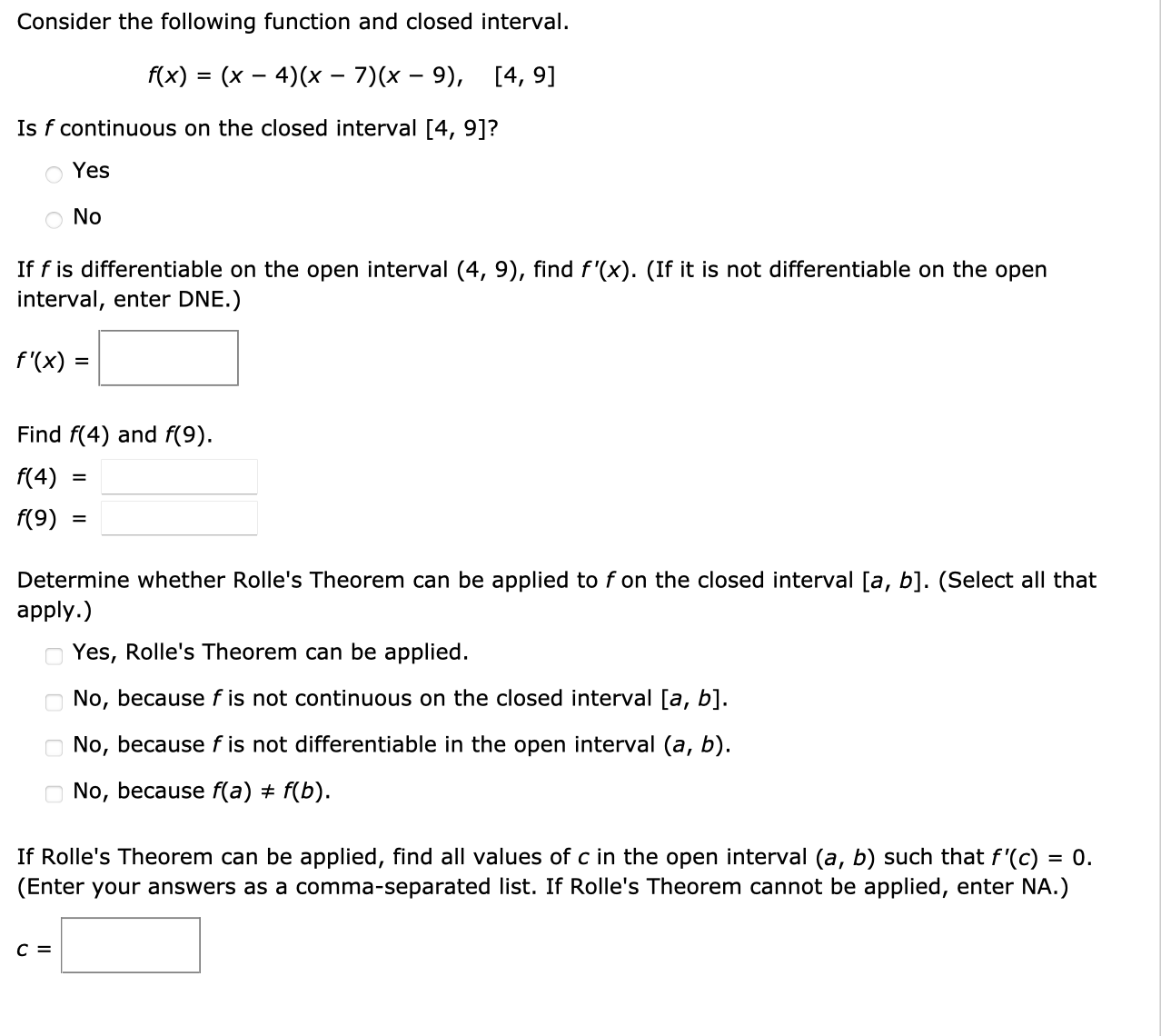 Solved Consider the following function and closed | Chegg.com