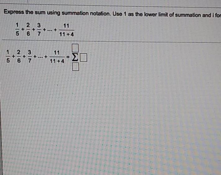 Solved express the sum using summation notation. use 1 as | Chegg.com