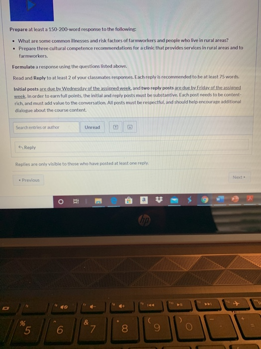 Solved Prepare at least a 150-200-word response to the | Chegg.com