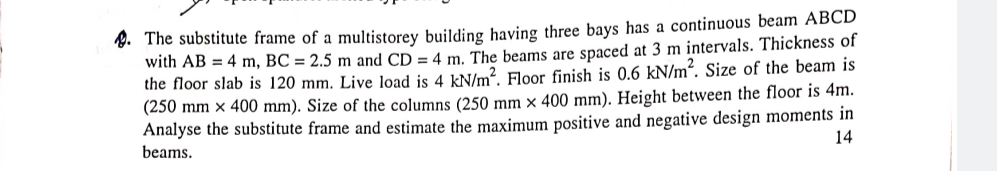 Solved The substitute frame of a multistorey building having | Chegg.com