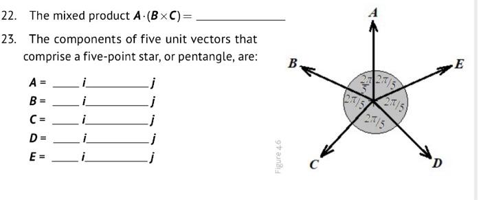 Solved 22. The mixed product A⋅(B×C)= 23. The components of | Chegg.com