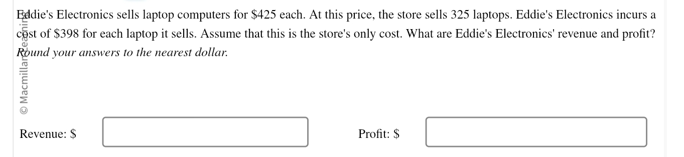 Solved Eeddie's Electronics sells laptop computers for $425 | Chegg.com