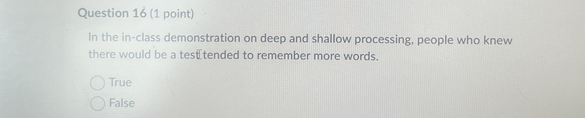 High Quality SOLUTION Question 16 (1 ﻿point)In the in-class demonstration | Chegg.com
