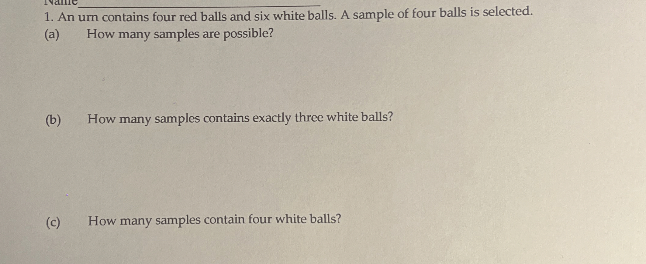 Solved An urn contains four red balls and six white balls. A | Chegg.com