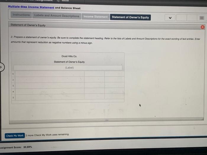 Solved pter 6- Ex & Prob. Assignment Multiple-Step Income | Chegg.com