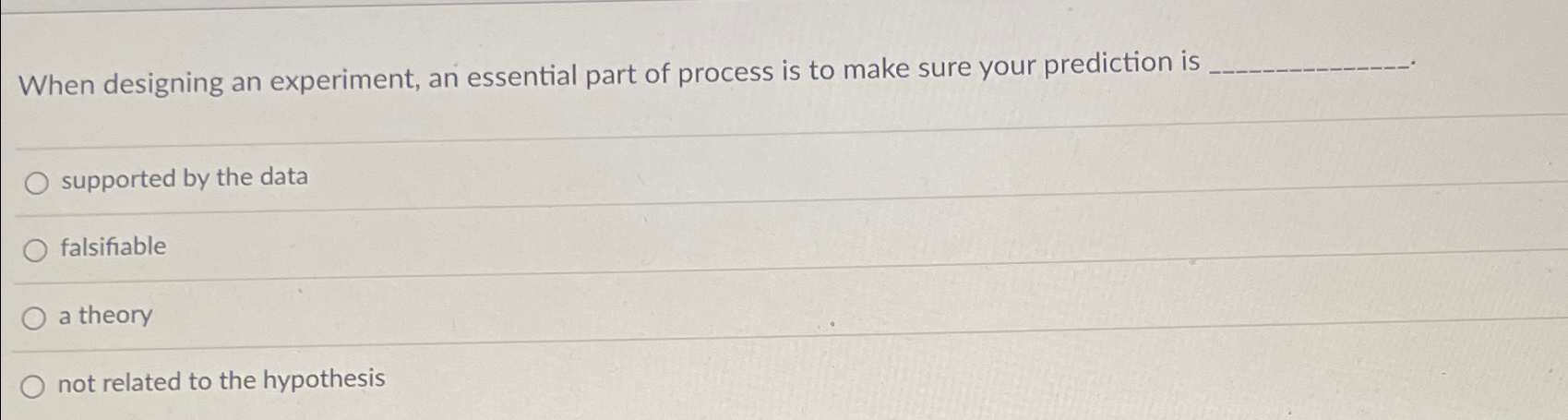 Solved When designing an experiment, an essential part of | Chegg.com