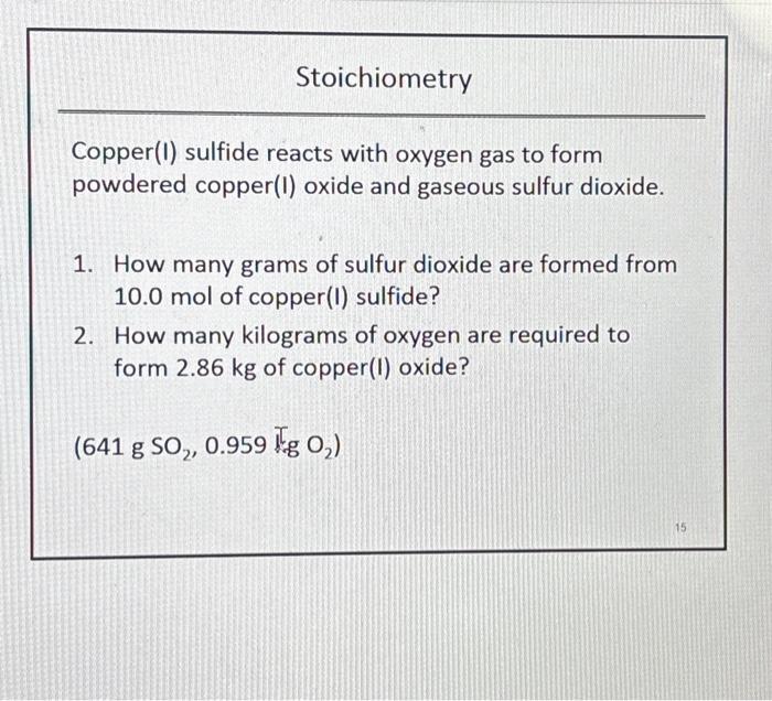 Solved Copper(I) sulfide reacts with oxygen gas to form | Chegg.com
