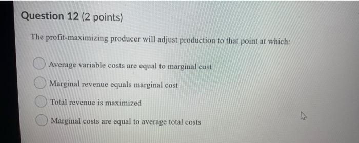Solved Question 3 (2 points) 23 Average physical product | Chegg.com