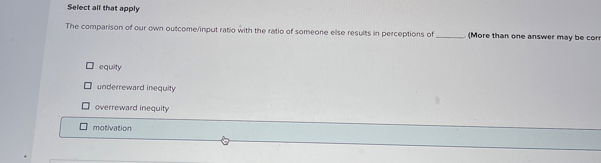 Solved Select all that applyThe comparison of our own | Chegg.com