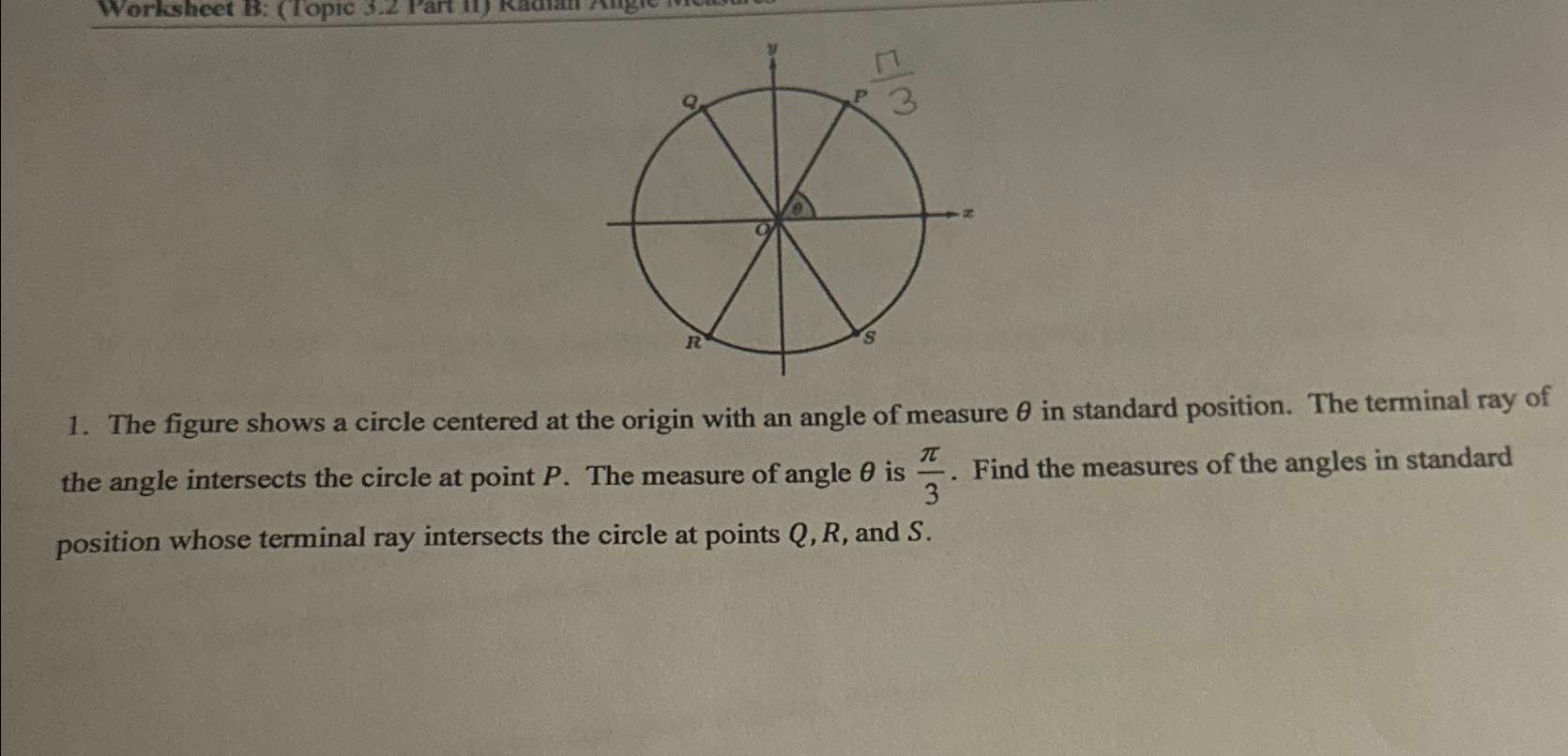 Solved The figure shows a circle centered at the origin with | Chegg.com