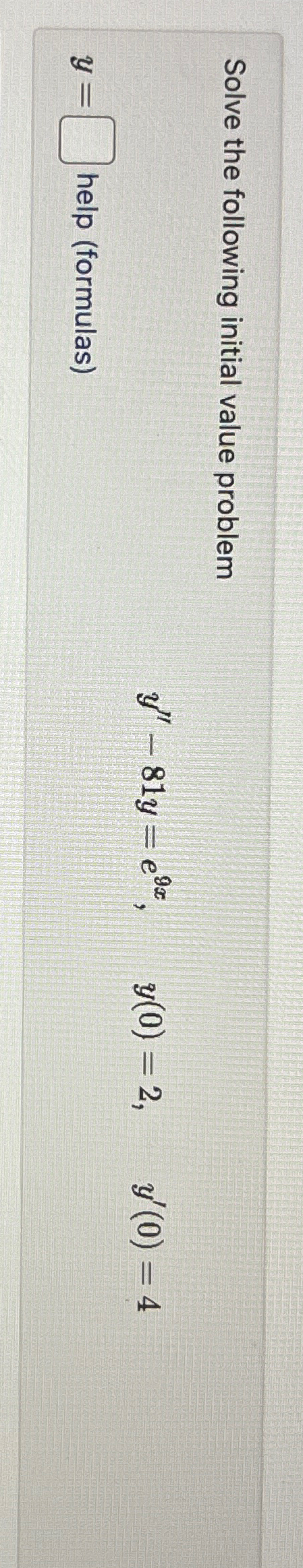 Solve the following initial value | Chegg.com