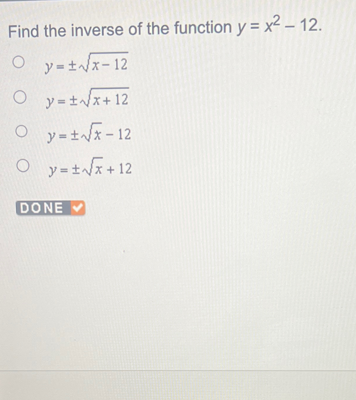 Solved Find the inverse of the function | Chegg.com