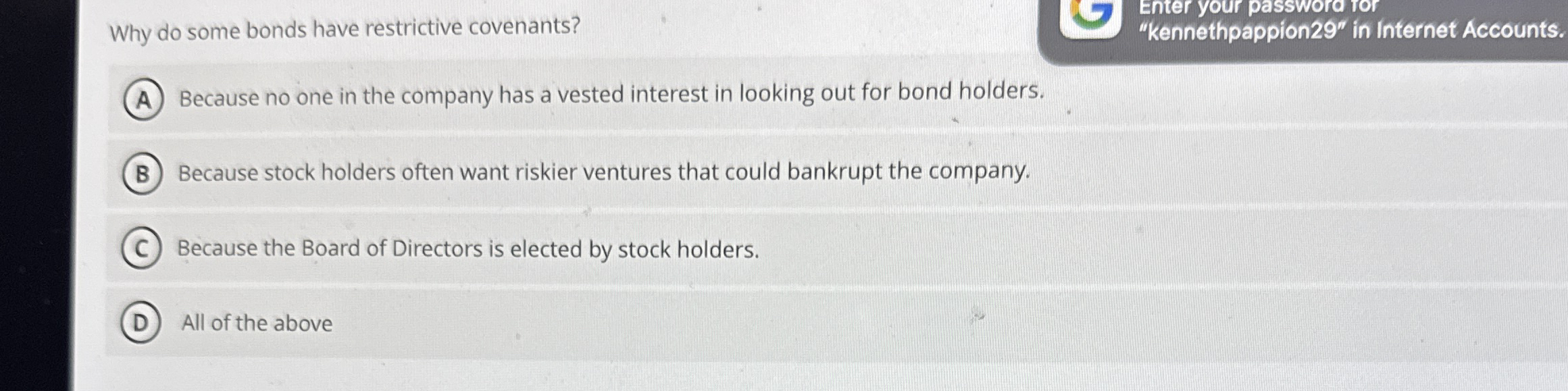Solved Why do some bonds have restrictive covenants?Because | Chegg.com