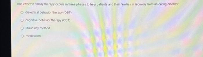 Solved This effective family therapy occurs in three phases | Chegg.com