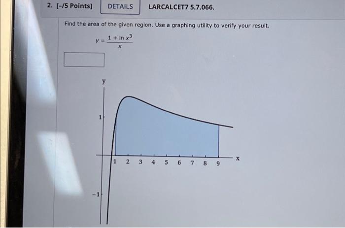 Solved Find the area of the given region. Use a graphing | Chegg.com