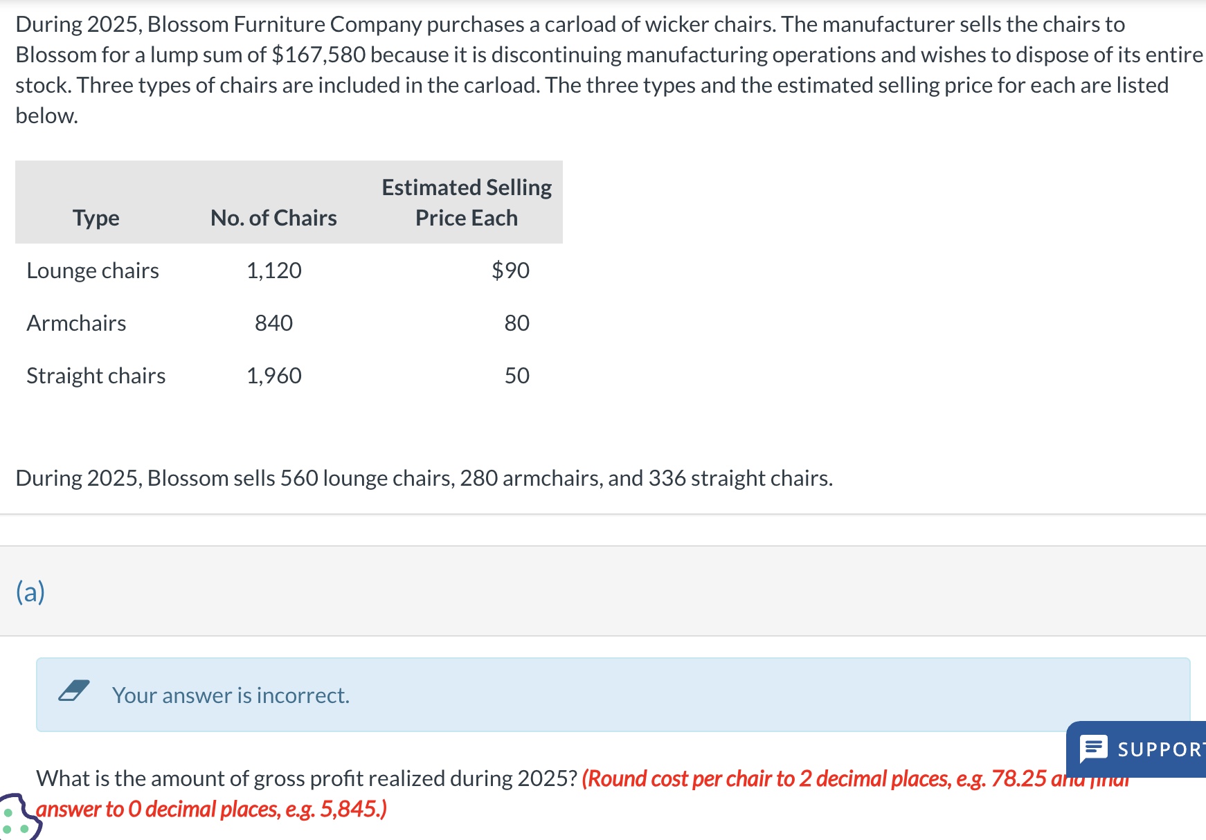 Solved During 2025, ﻿Blossom Furniture Company purchases a | Chegg.com
