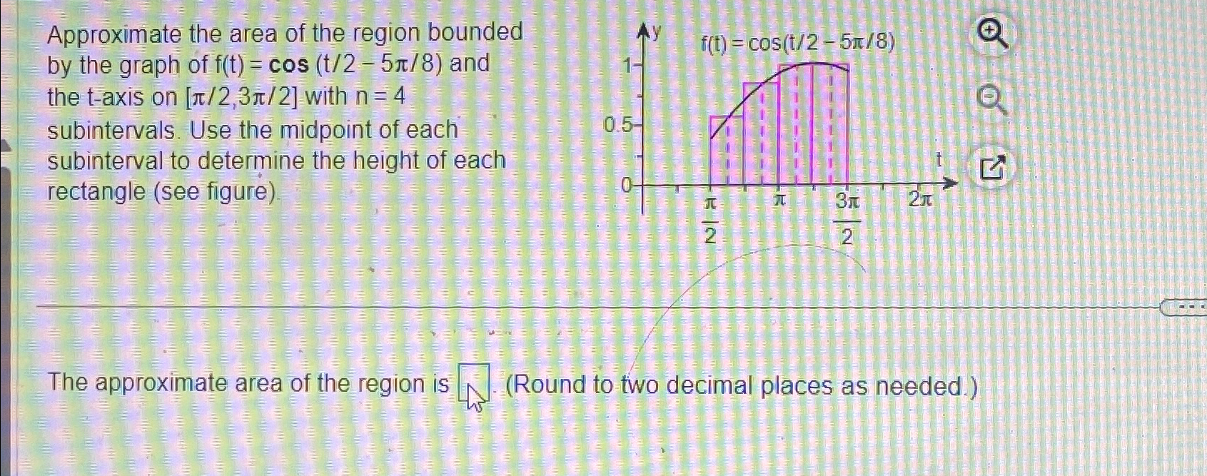 Solved Approximate the area of the region bounded by the | Chegg.com