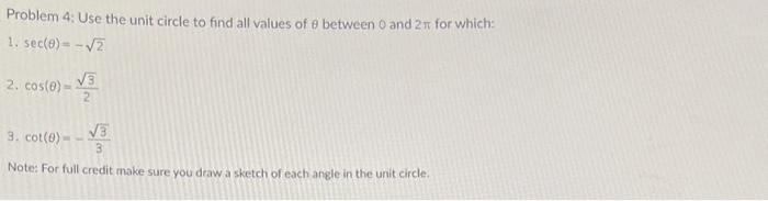 Solved Use The Unit Circle To Find All Values Of Theta