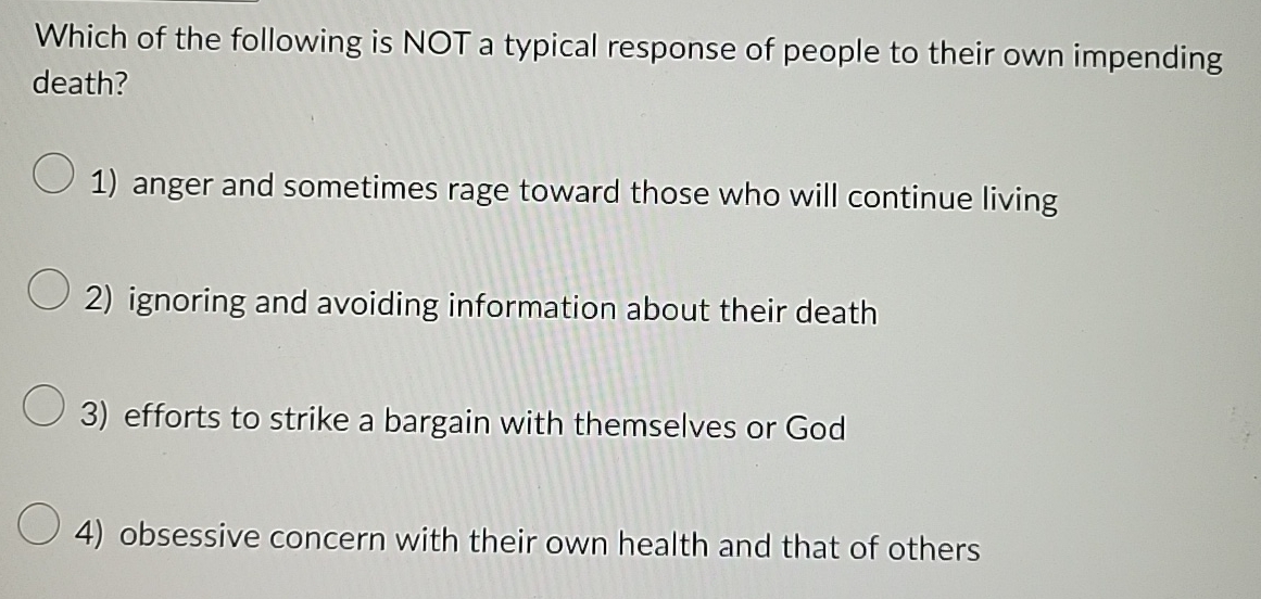 Solved Which of the following is NOT a typical response of | Chegg.com
