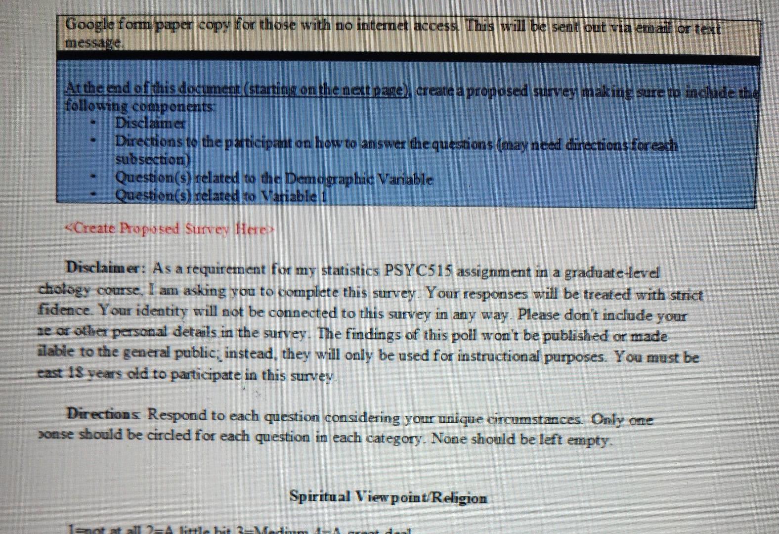 INSTRUCTION: Please use below Research Design Table | Chegg.com