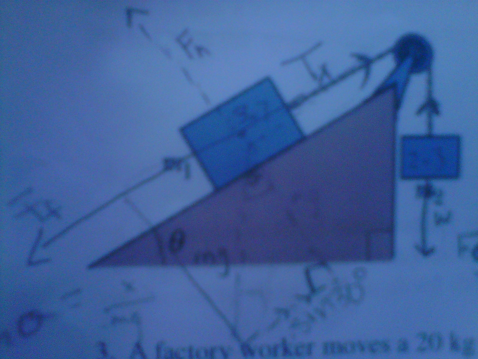 Solved Block of mass m1=3.7 kg on a plane inclined at angle | Chegg.com