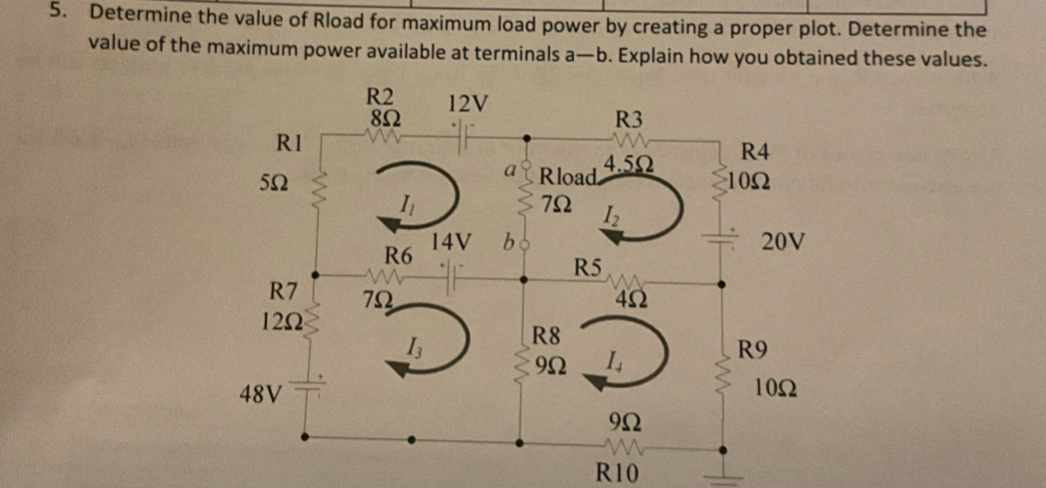 Solved Determine the value of Rload for maximum load power | Chegg.com