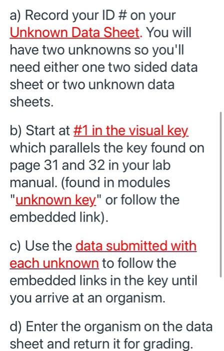 BACTERIAL UNKNOWNS DATA SHEET YOUR NAME: BACTERIAL | Chegg.com