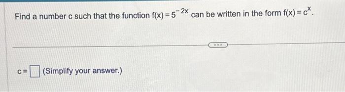 Solved Find a number c such that the function f(x) = 5 can | Chegg.com
