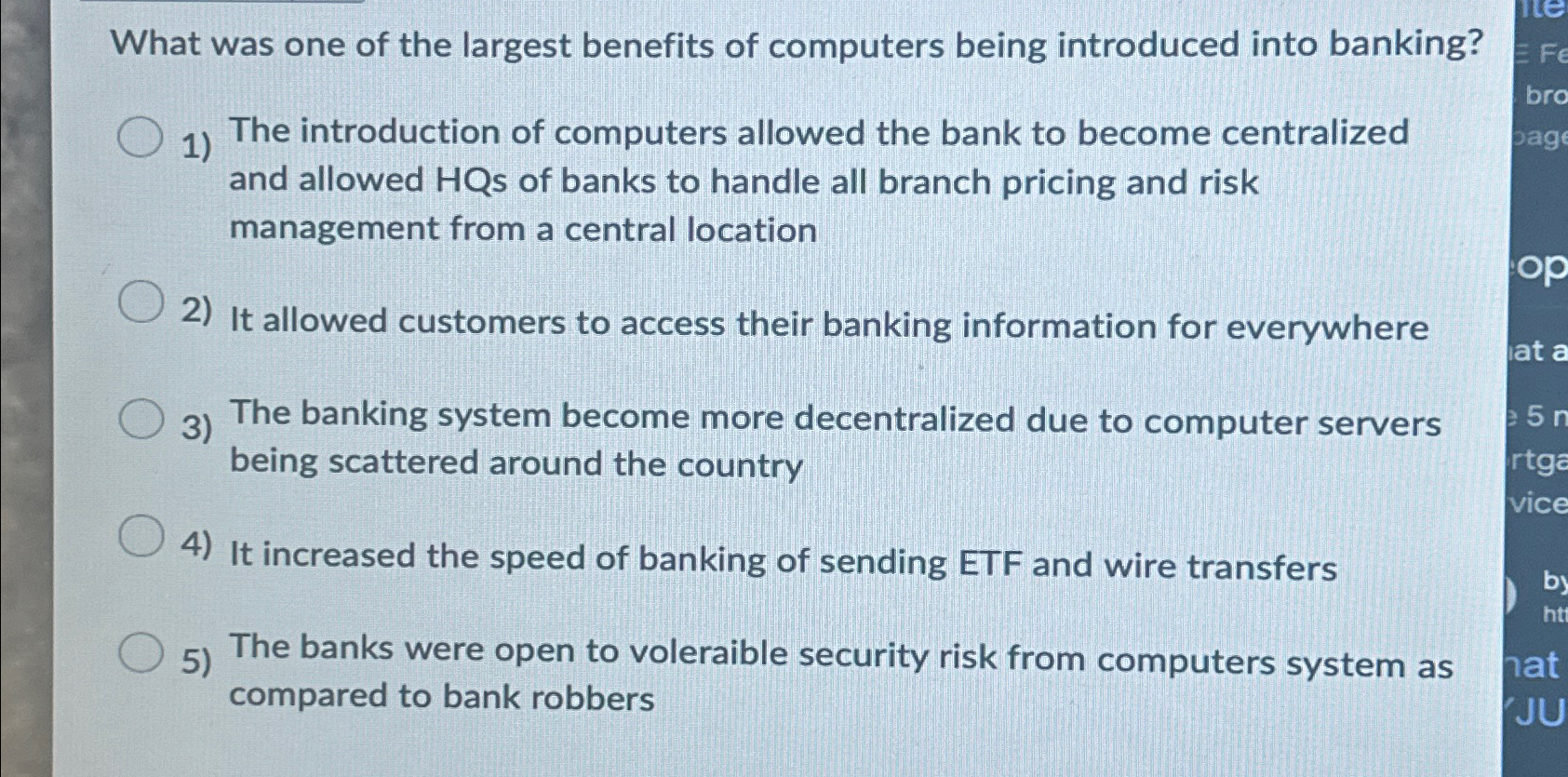 Solved What was one of the largest benefits of computers | Chegg.com