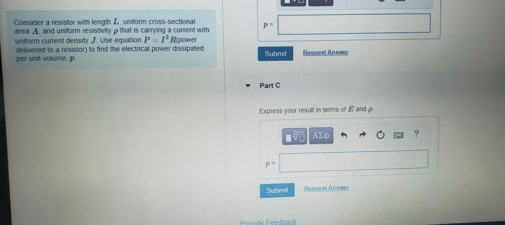 Solved Consider a resistor with length L, uniform | Chegg.com