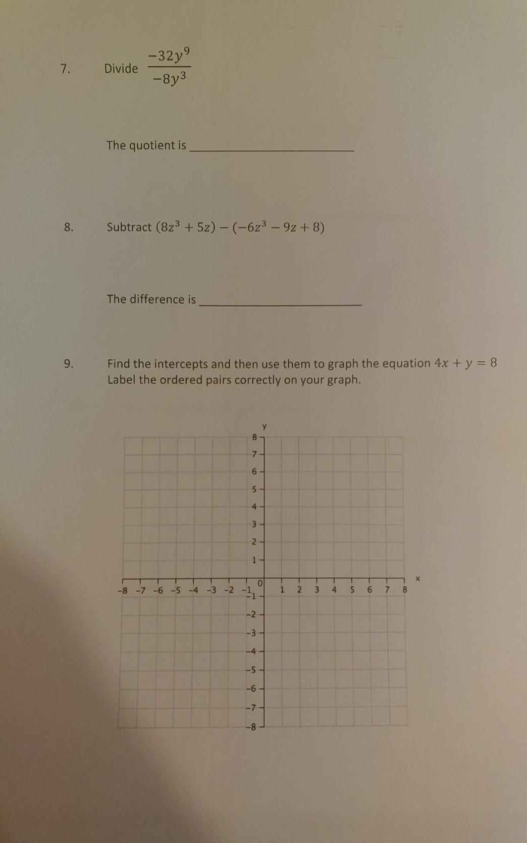 Solved 1. Find an equation of the line having a slope of 9 | Chegg.com