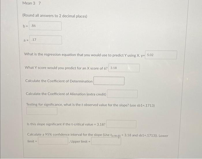 Solved (Round all answers to 2 decimal places)(Round all | Chegg.com