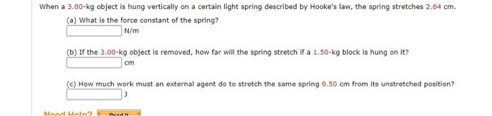 Solved When a 3.00-kg object is hung vertically on a certain | Chegg.com