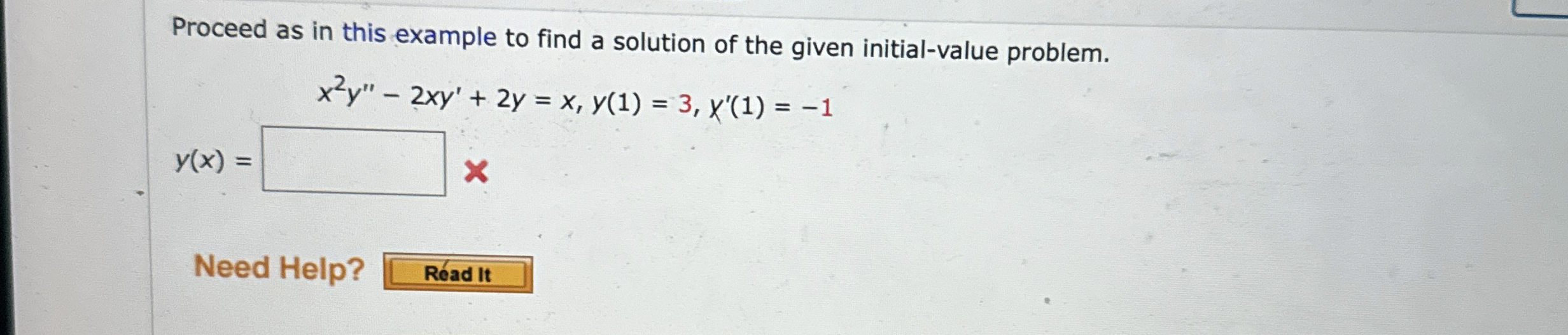 Solved Proceed as in this example to find a solution of the | Chegg.com