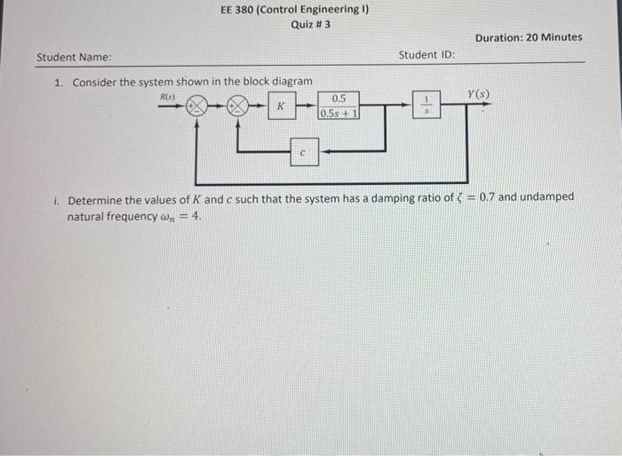 Solved 1. Consider the syetam chinum in tha hinck diaoram 1. | Chegg.com