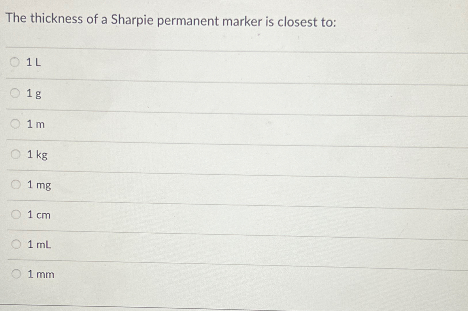Solved The thickness of a Sharpie permanent marker is | Chegg.com
