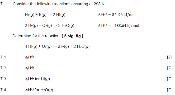 Consider the following reactions occurring at | Chegg.com