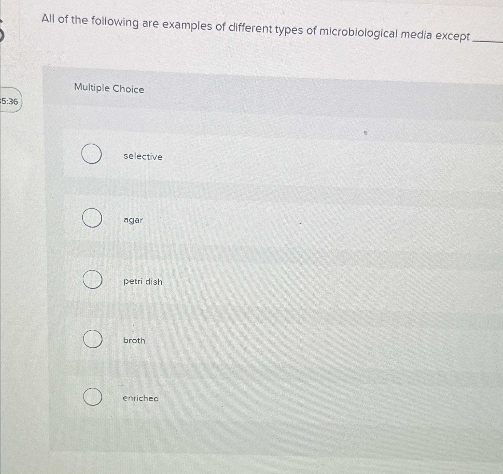 Solved All of the following are examples of different types | Chegg.com
