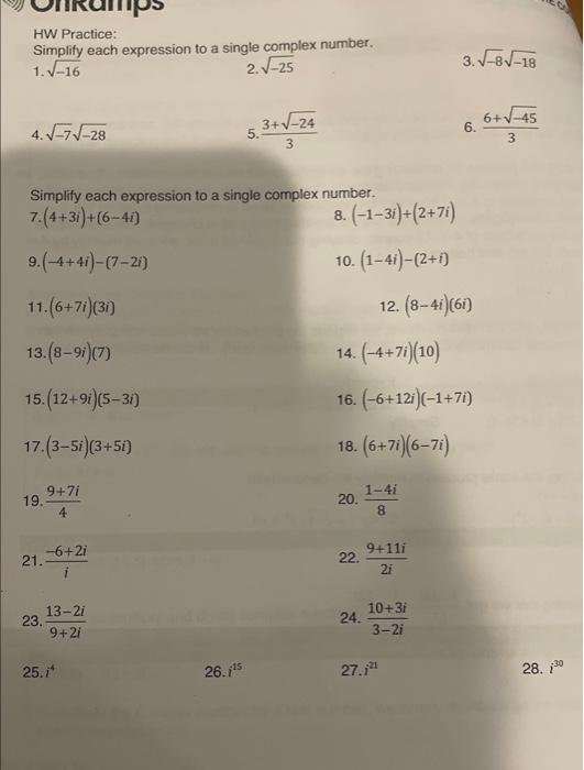 Solved HW Practice: Simplify each expression to a single | Chegg.com