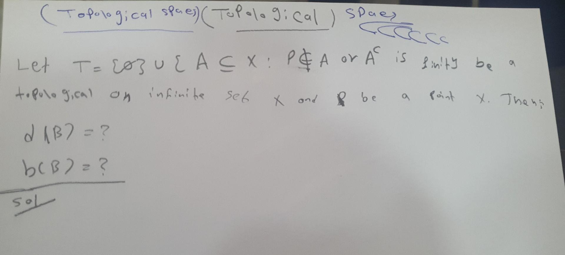 Solved (Topological spaes)(Topological) spaes Let | Chegg.com