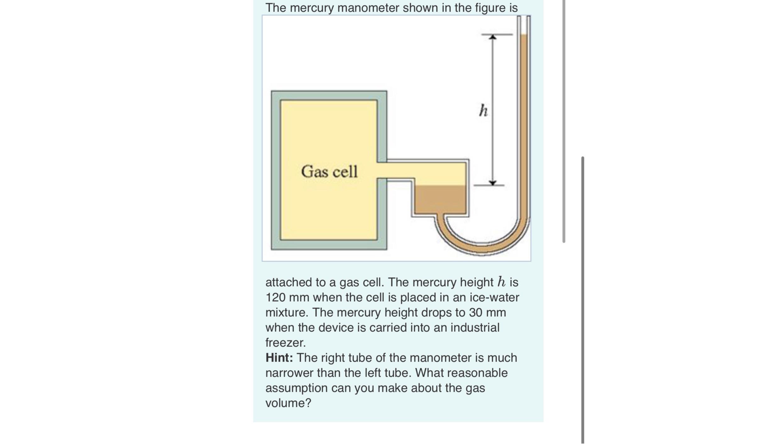 Solved The mercury manometer shown in the figure isattached | Chegg.com