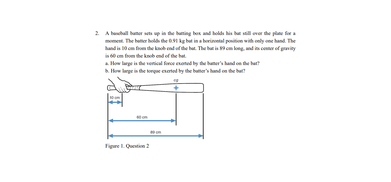 Solved A baseball batter sets up in the batting box and | Chegg.com