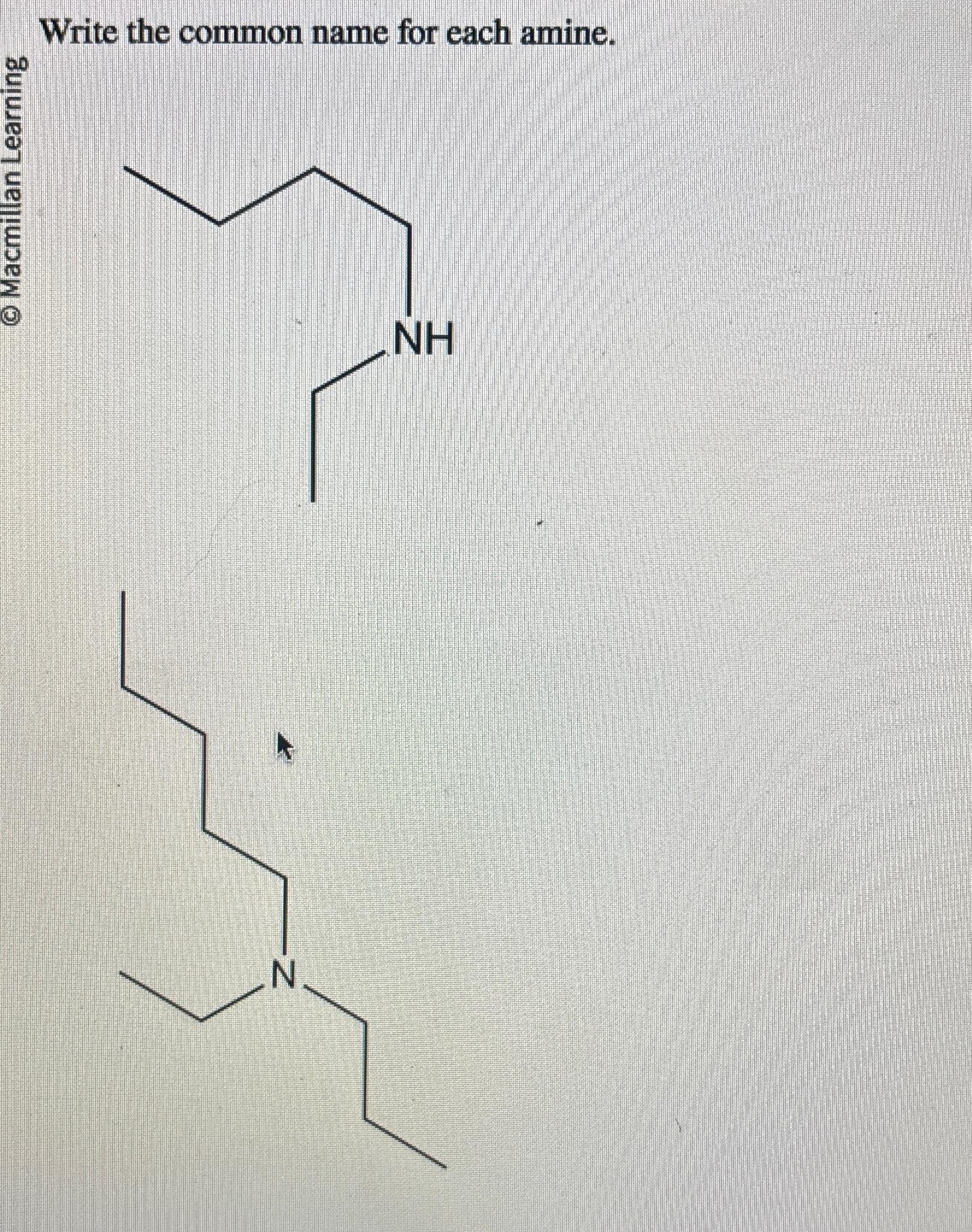 Write the common name for each amine. | Chegg.com