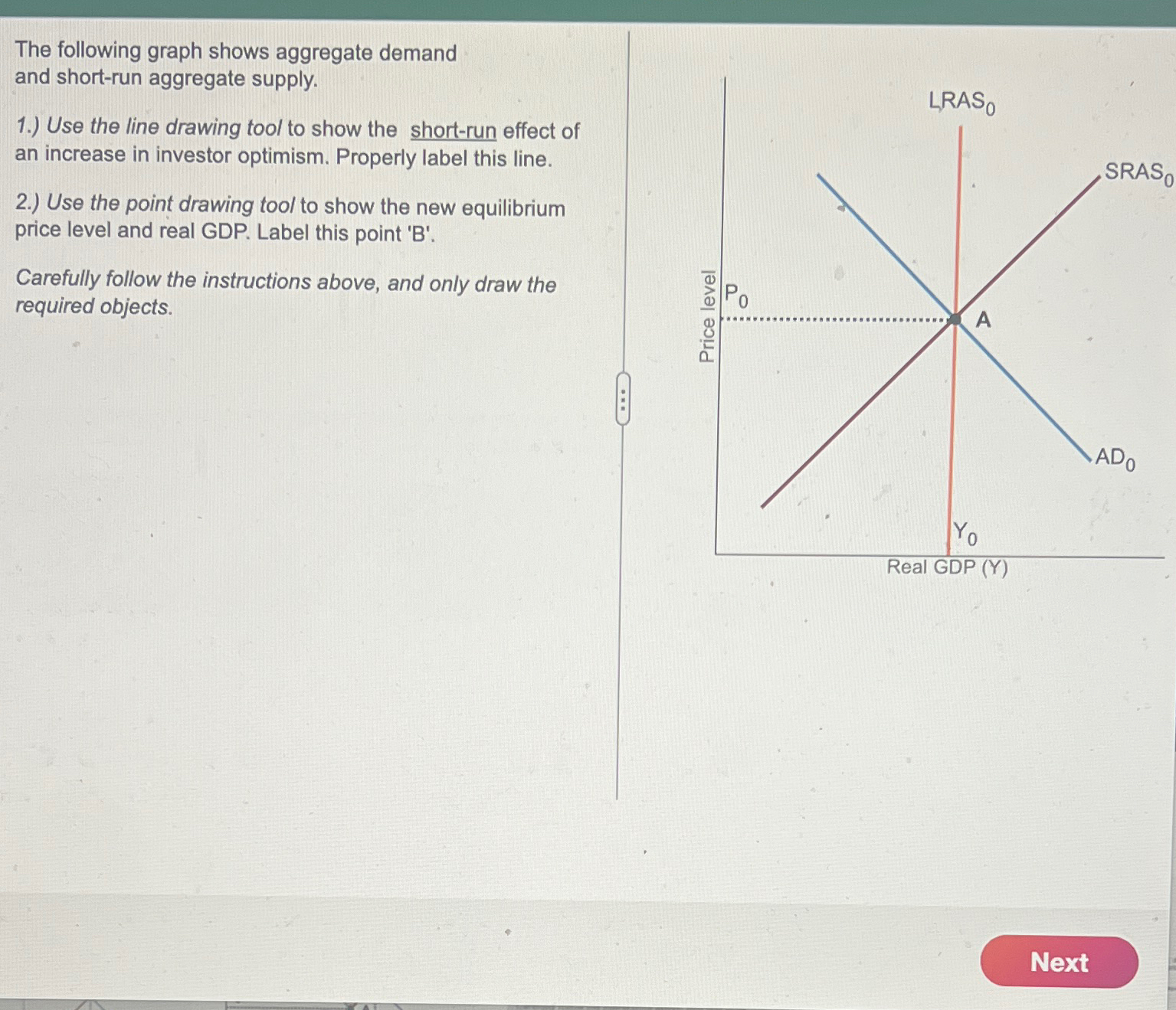Solved The following graph shows aggregate demand and | Chegg.com