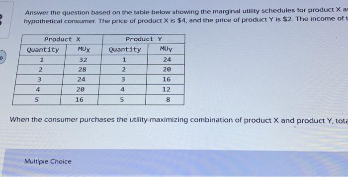 Answer the question based on the table below showing | Chegg.com